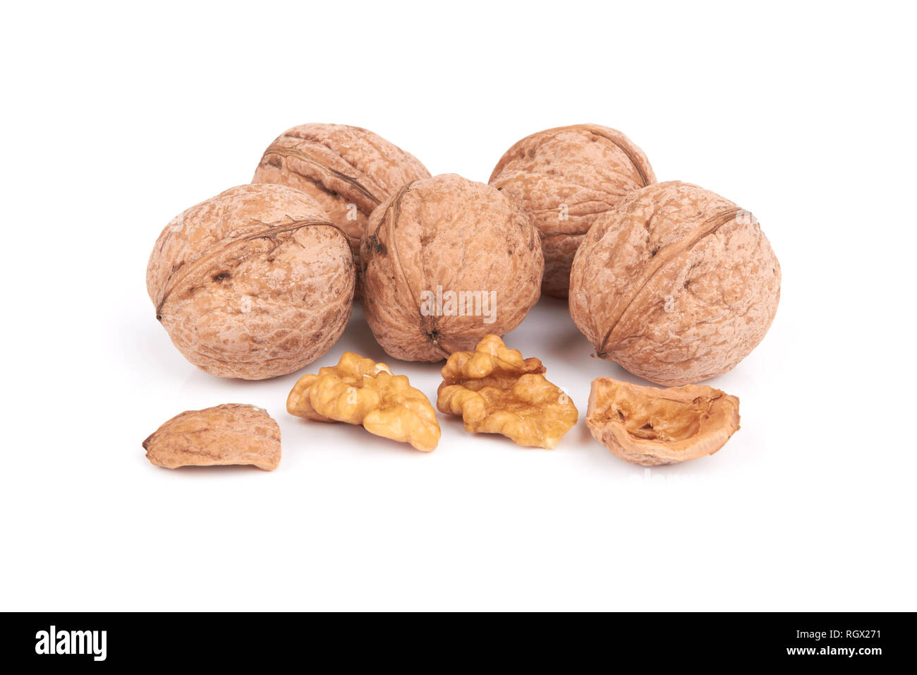 Dried walnuts isolated on a white background Stock Photo - Alamy