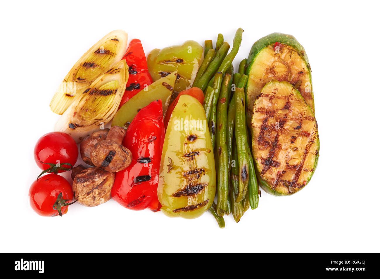 grilled vegetables isolated on a white background Stock Photo - Alamy