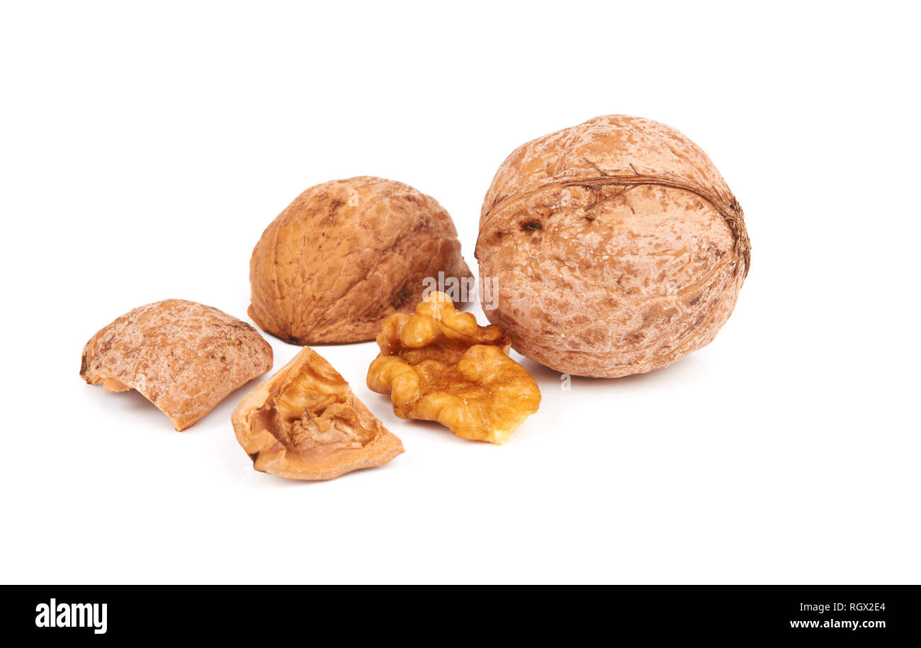 Dried walnuts isolated on a white background Stock Photo - Alamy