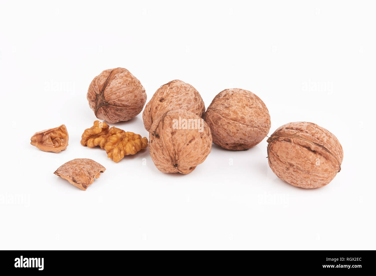Dried walnuts isolated on a white background Stock Photo - Alamy