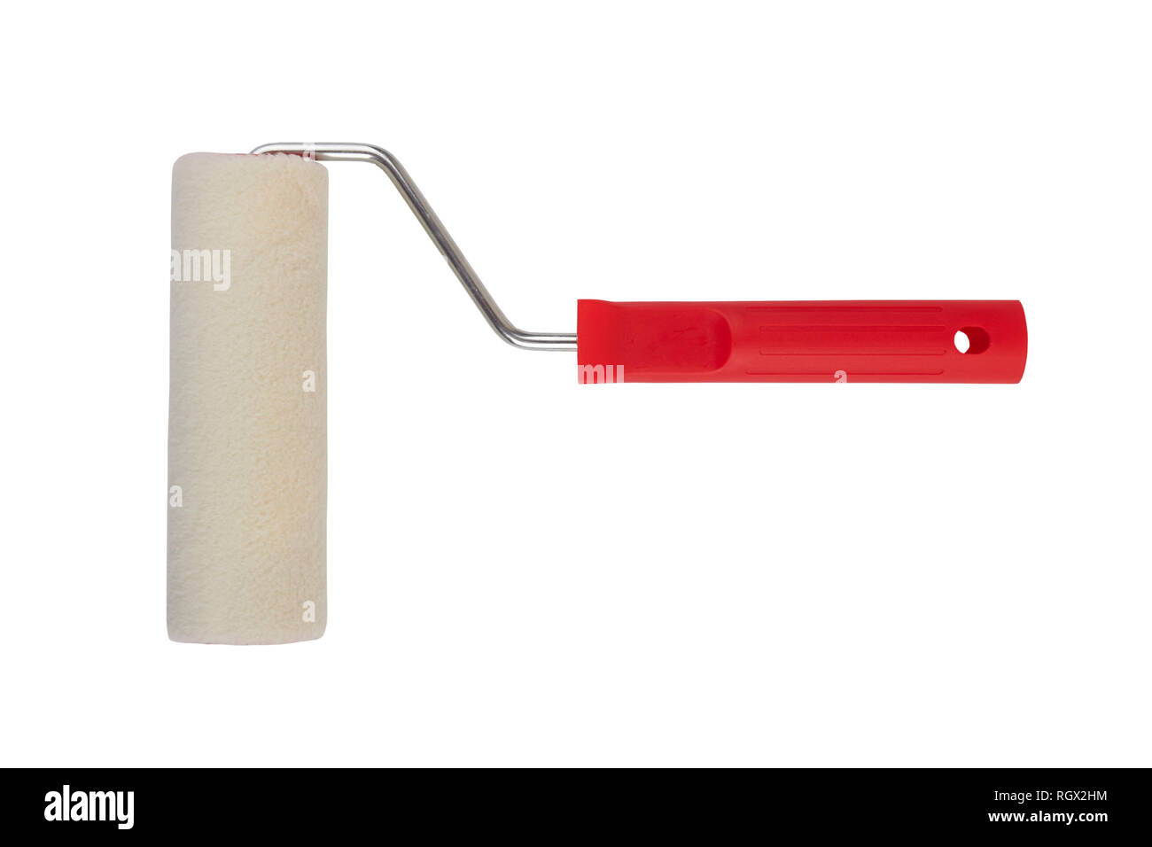 red paint roller isolated on a white background Stock Photo - Alamy