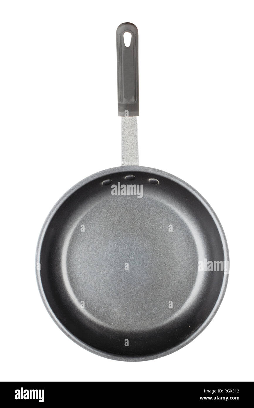 Large metal frying pan, image isolated on a white background Stock ...