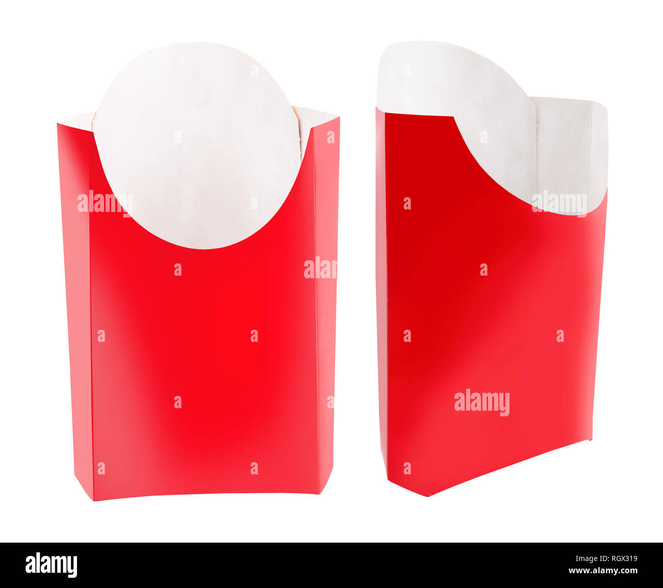 empty french fries box isolated on white background Stock Photo - Alamy
