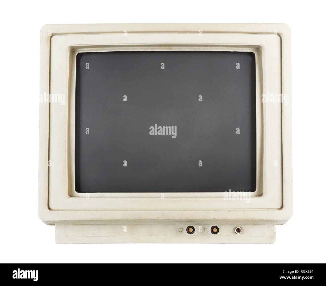 old computer monitor isolated on white background Stock Photo - Alamy