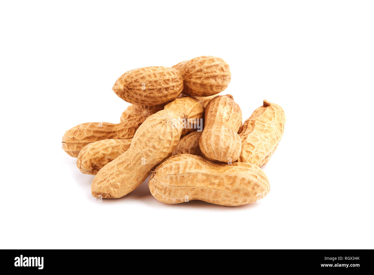 Fresh peanuts with shells isolated on white background Stock Photo - Alamy