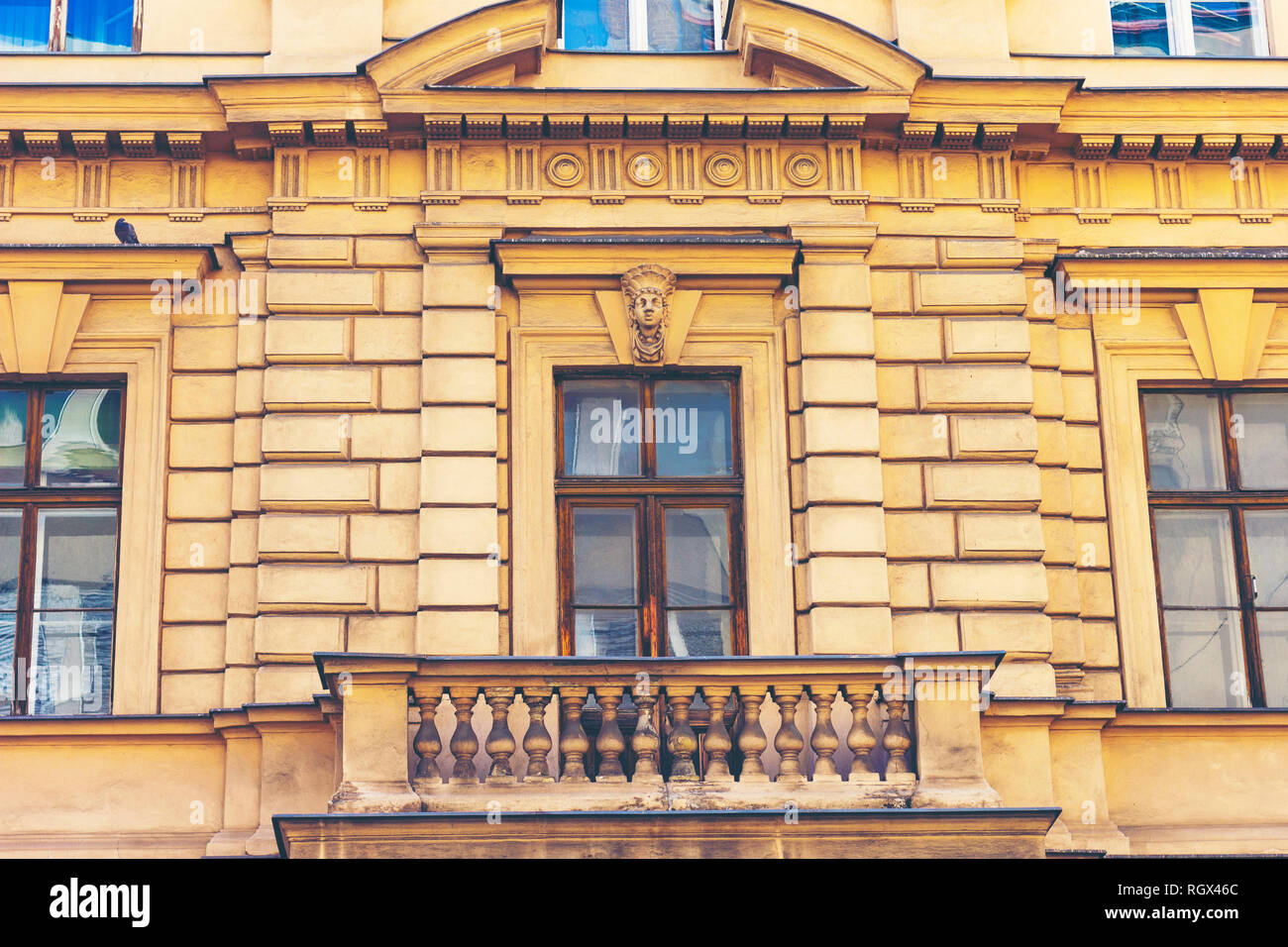old vintage door and window, Europe style Stock Photo - Alamy