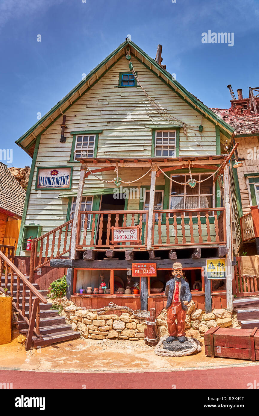 Scenic view from the Popeye village. Also known as Sweethaven Village ...