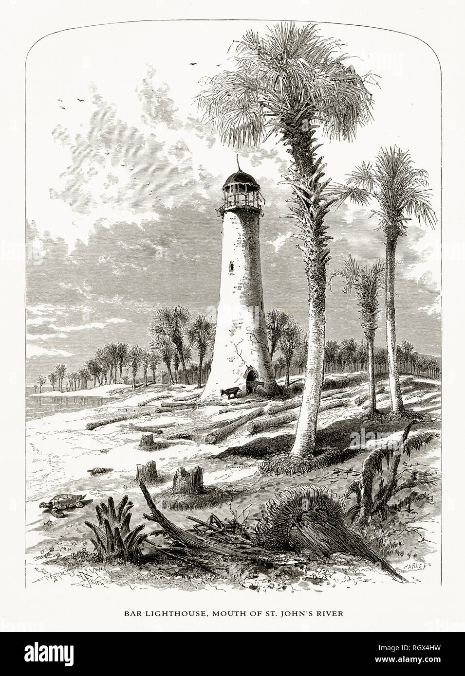 Bar Lighthouse, Mouth of the St. Johns River, Florida, United States ...
