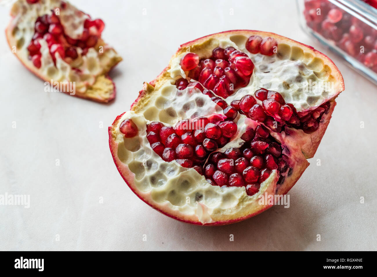 Ripe Pomegranate with Seeds. Organic Fruit Stock Photo - Alamy