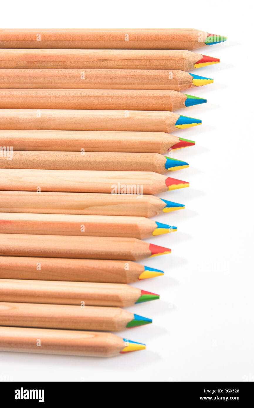 colored pencils made of wood with colored tip Stock Photo - Alamy