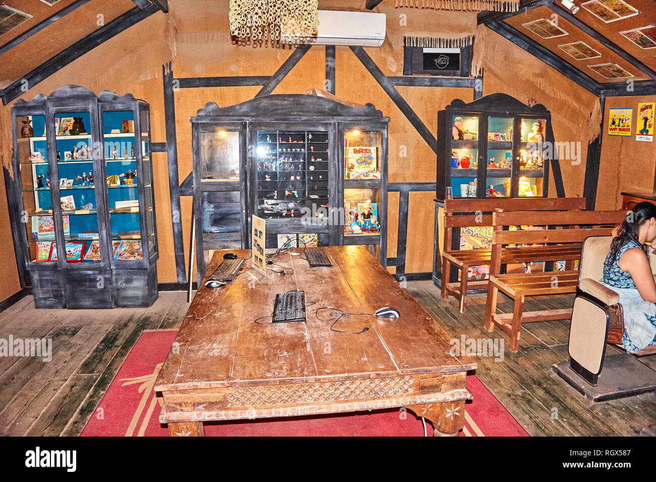 Interior of the rooms at the Popeye village in Malta. Also known as ...