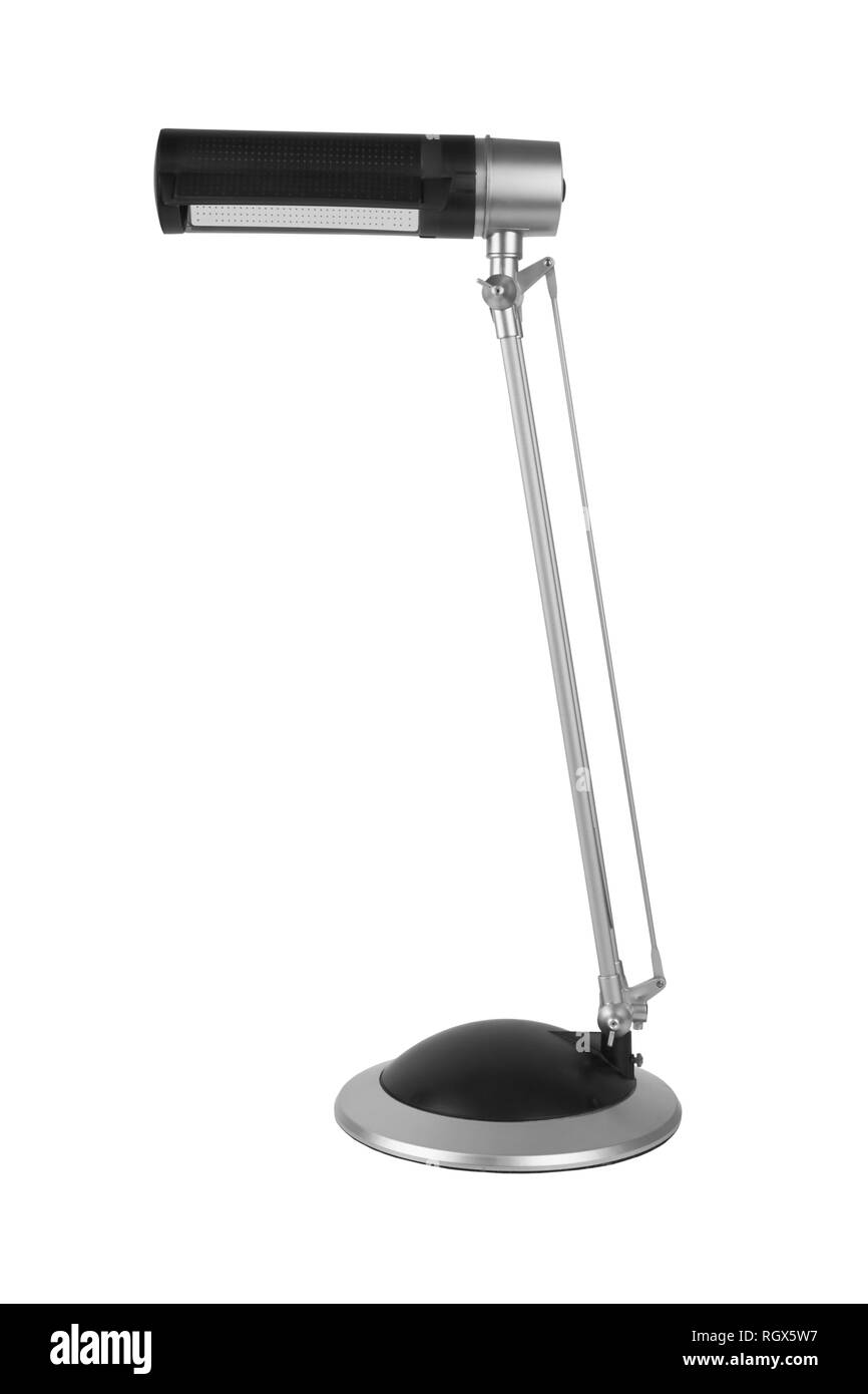 Black desk lamp isolated on white background Stock Photo - Alamy