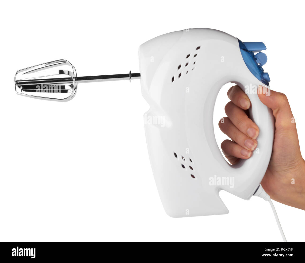 woman hand with hand mixer isolated on a white background Stock Photo ...