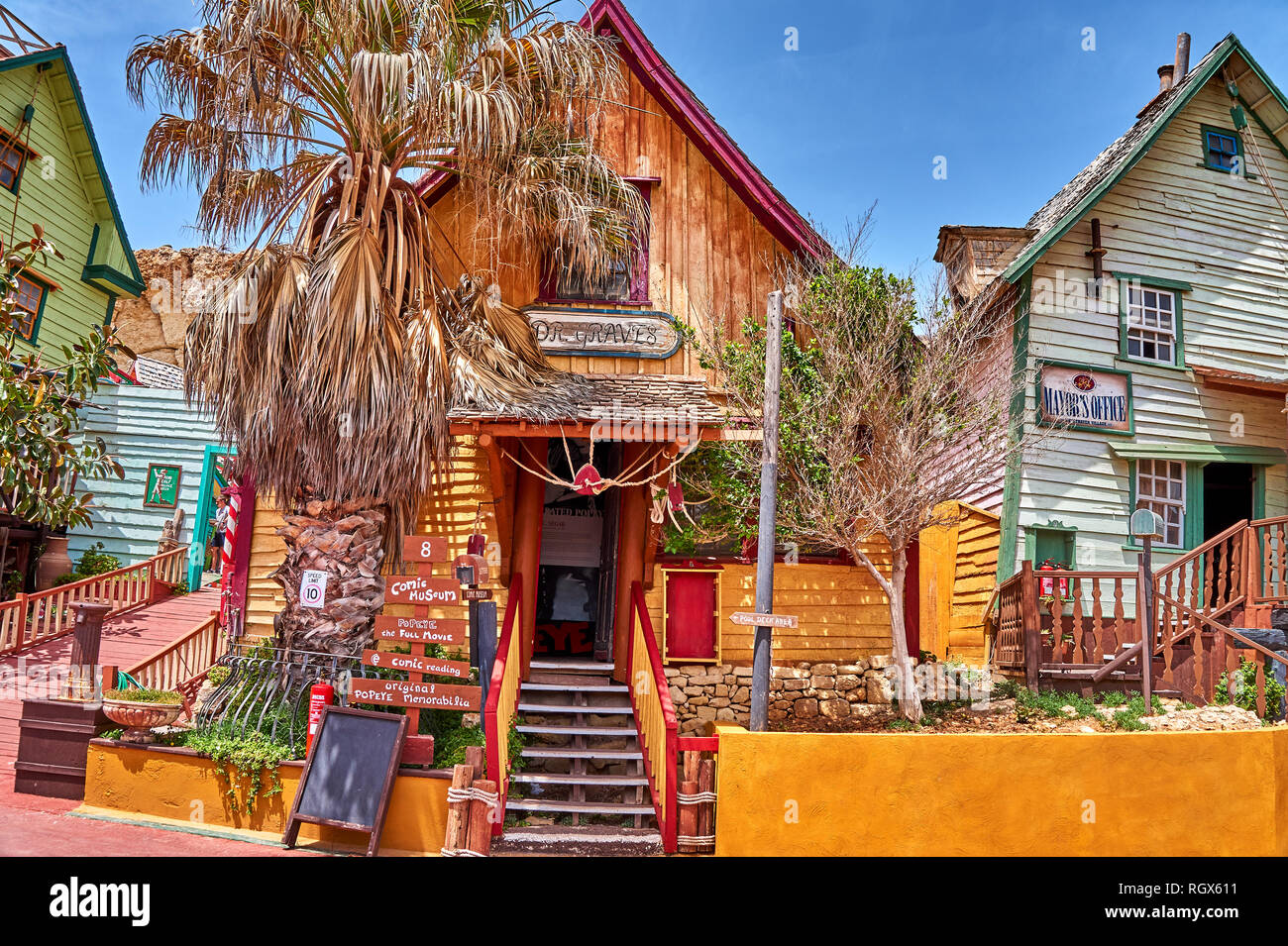 Scenic view from the Popeye village. Also known as Sweethaven Village ...