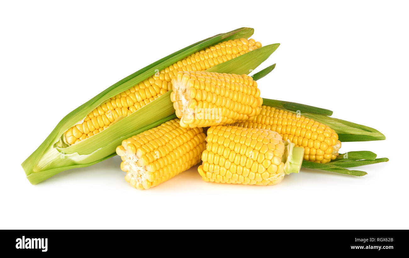 Sweet corn isolated on a white background Stock Photo - Alamy