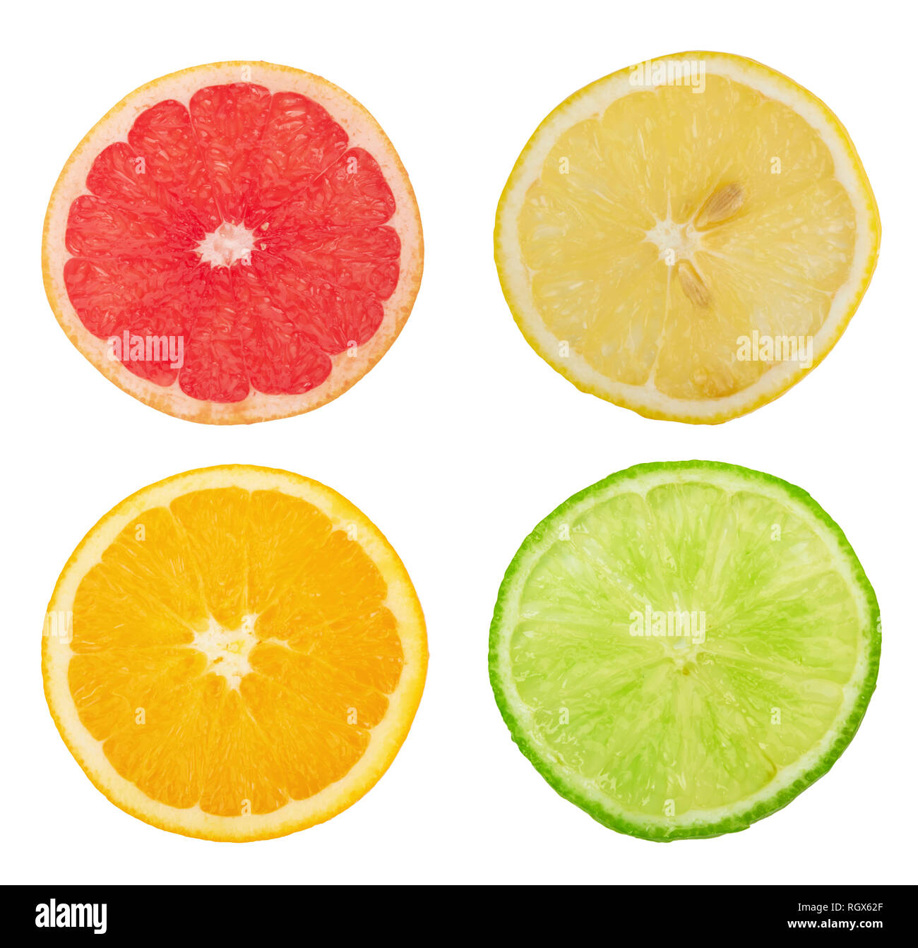citrus slices isolated on a white background Stock Photo - Alamy