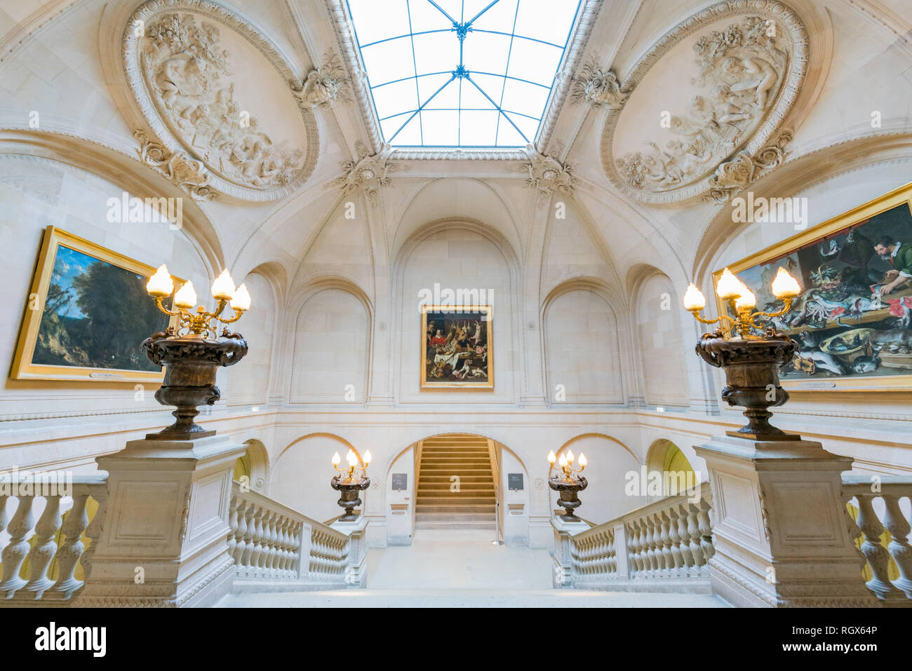 France, MAY 7: Interior view of the famous Louvre Museum on MAY 7, 2018 ...