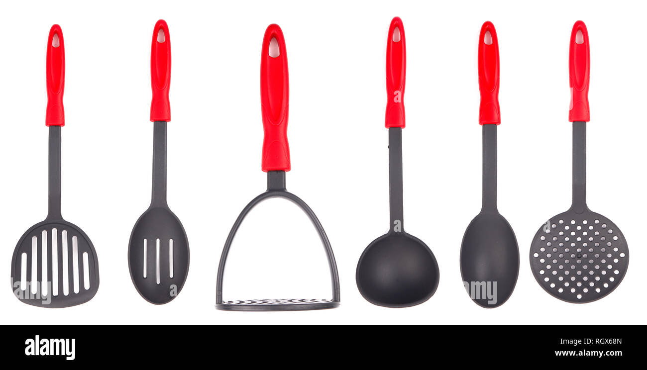 Kitchen tools isolated on a white background Stock Photo - Alamy