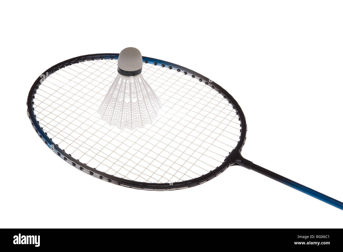 Badminton rackets and shuttlecock isolated on white background Stock ...