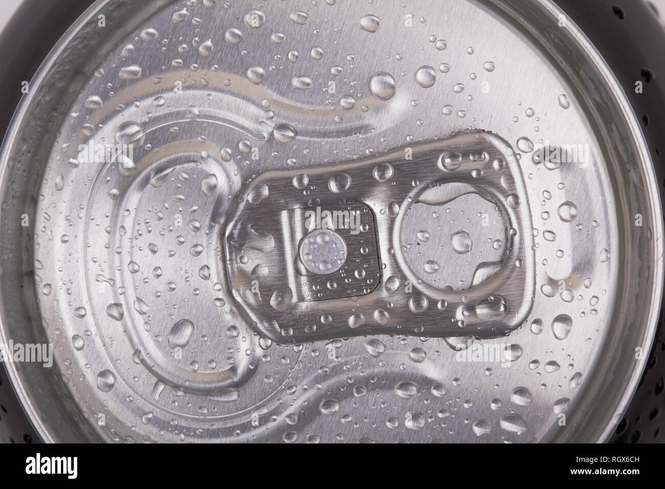 Top part of beer can close up view Stock Photo - Alamy