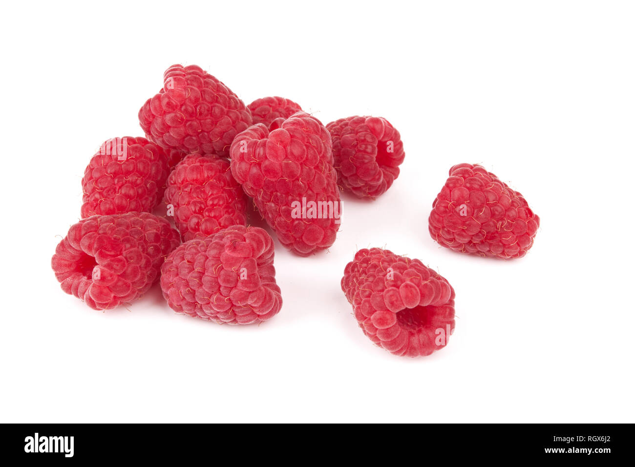 Raspberry fruit isolated over white background Stock Photo - Alamy