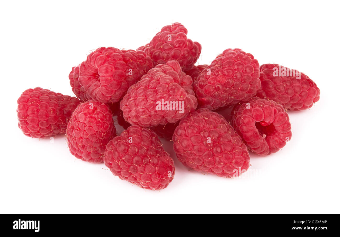 Raspberry fruit isolated over white background Stock Photo - Alamy