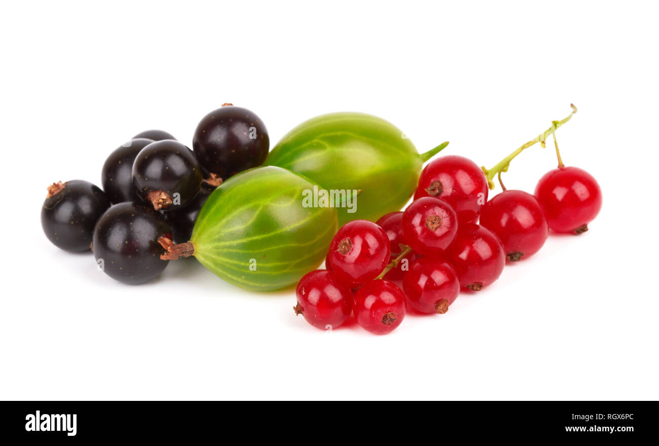 different kinds of fresh berries on a white background Stock Photo - Alamy