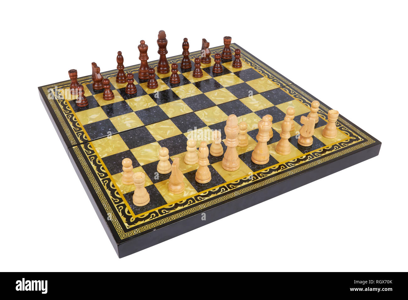 Chess board isolated on a white background Stock Photo - Alamy