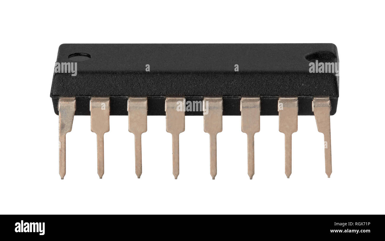 New microchip isolated on a white background Stock Photo - Alamy