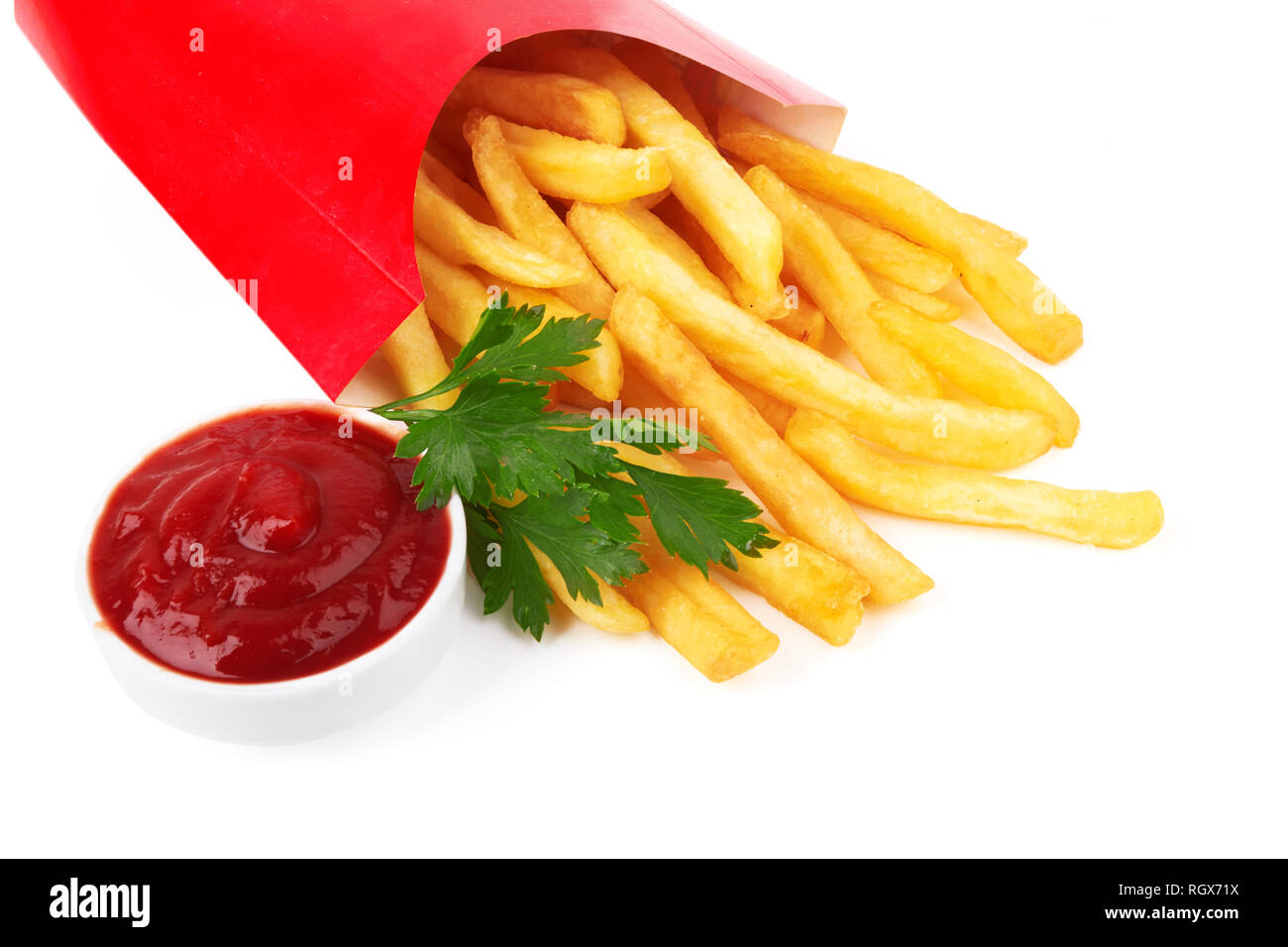French fries in red carton hi-res stock photography and images - Alamy