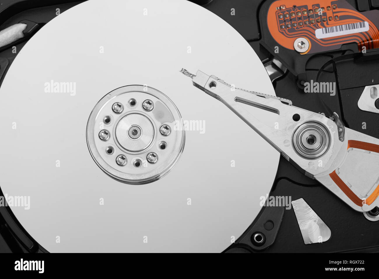 Detail of a magnetic computer hard disk Stock Photo - Alamy