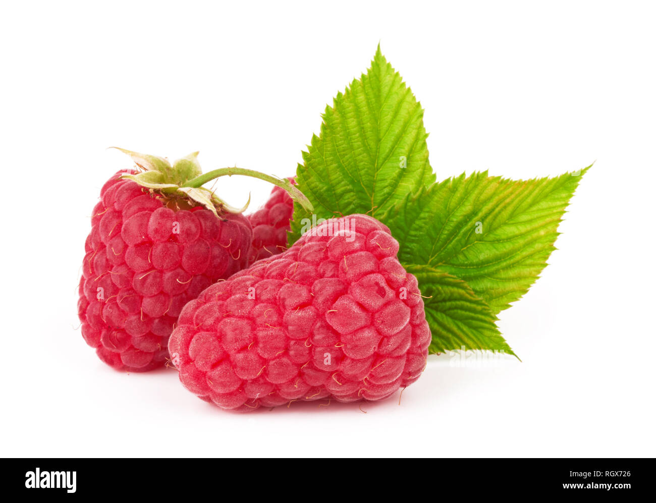 Raspberry fruit closeup isolated on white background Stock Photo - Alamy