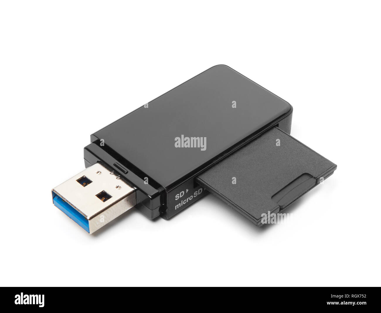 Black USB memory stick isolated on white background Stock Photo - Alamy