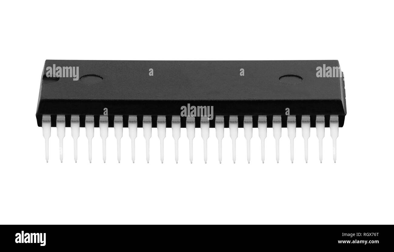 New microchip isolated on a white background Stock Photo - Alamy