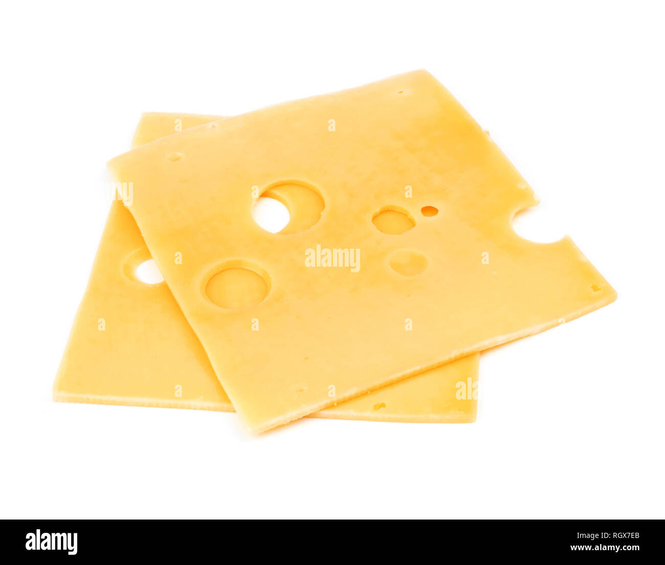 cheese slices isolated on a white background Stock Photo - Alamy
