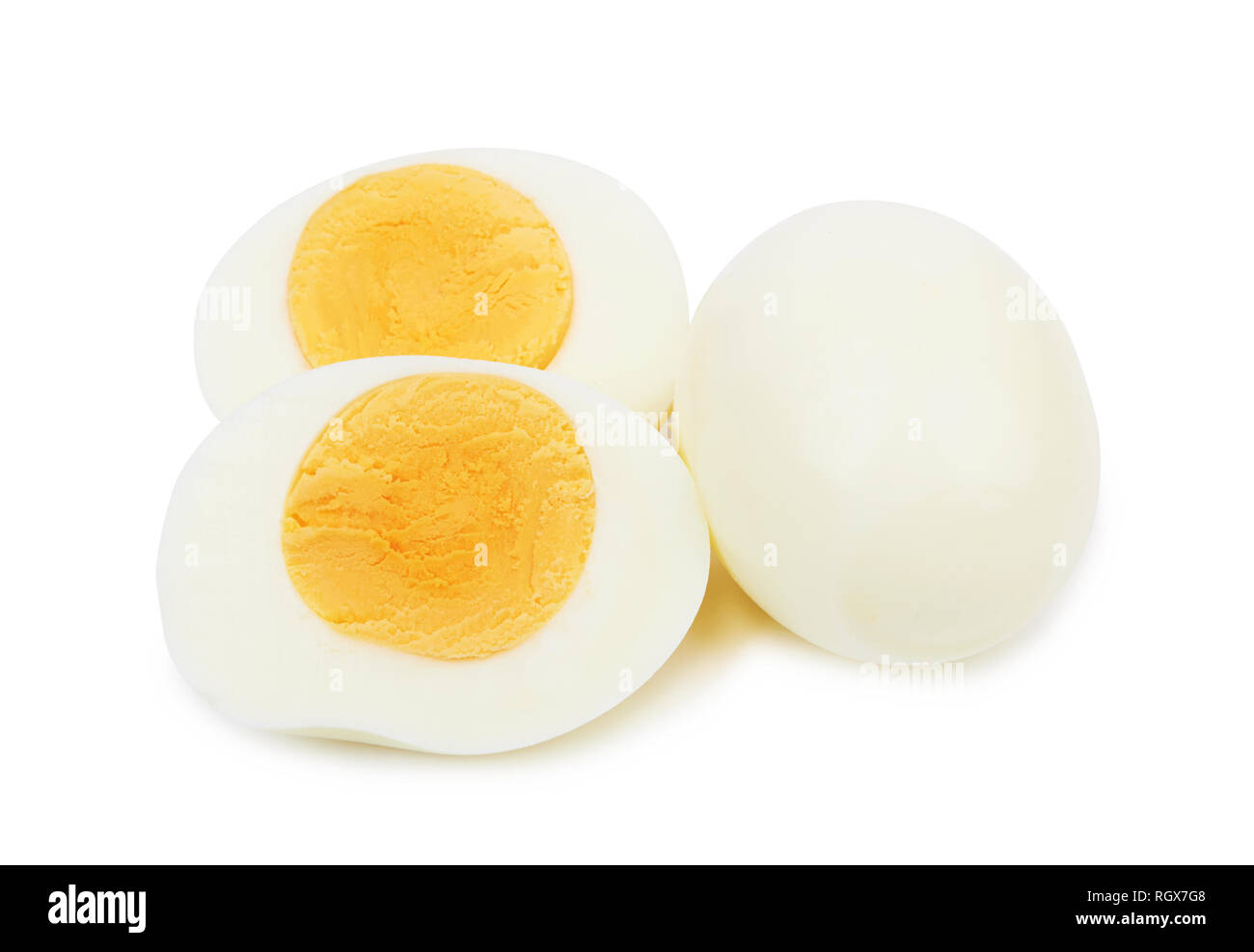 Shell boiled egg isolated on white background Stock Photo - Alamy