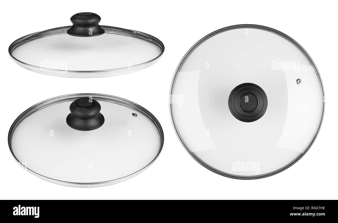 Glass lid from a pan isolated on white background Stock Photo - Alamy