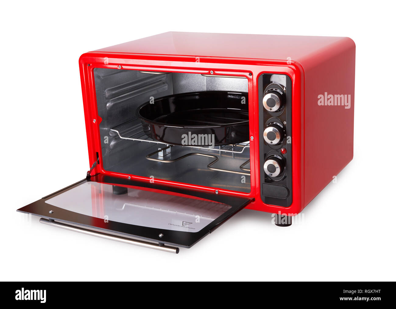 Kitchen red oven isolated on a white background Stock Photo - Alamy