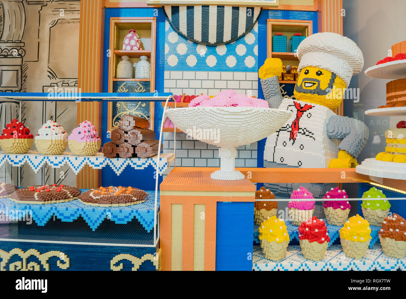 Paris, MAY 7: Interesting lego arts exhibit in a Lego Store on MAY 7 ...