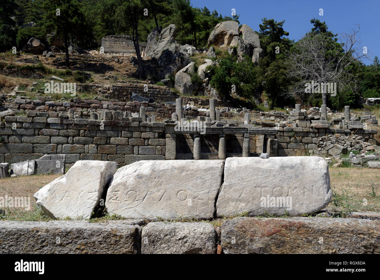 Greek inscription temple hi-res stock photography and images - Alamy