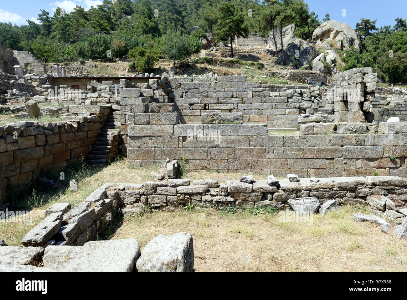Ruins of the Roman era Andron C, which was used for sacred ceremonies ...