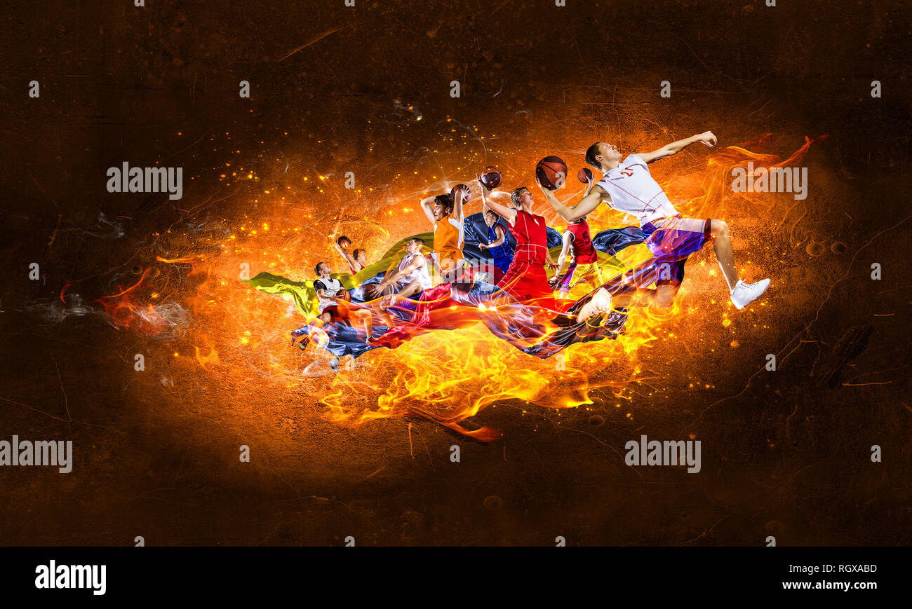 Basketball in flames hi-res stock photography and images - Alamy
