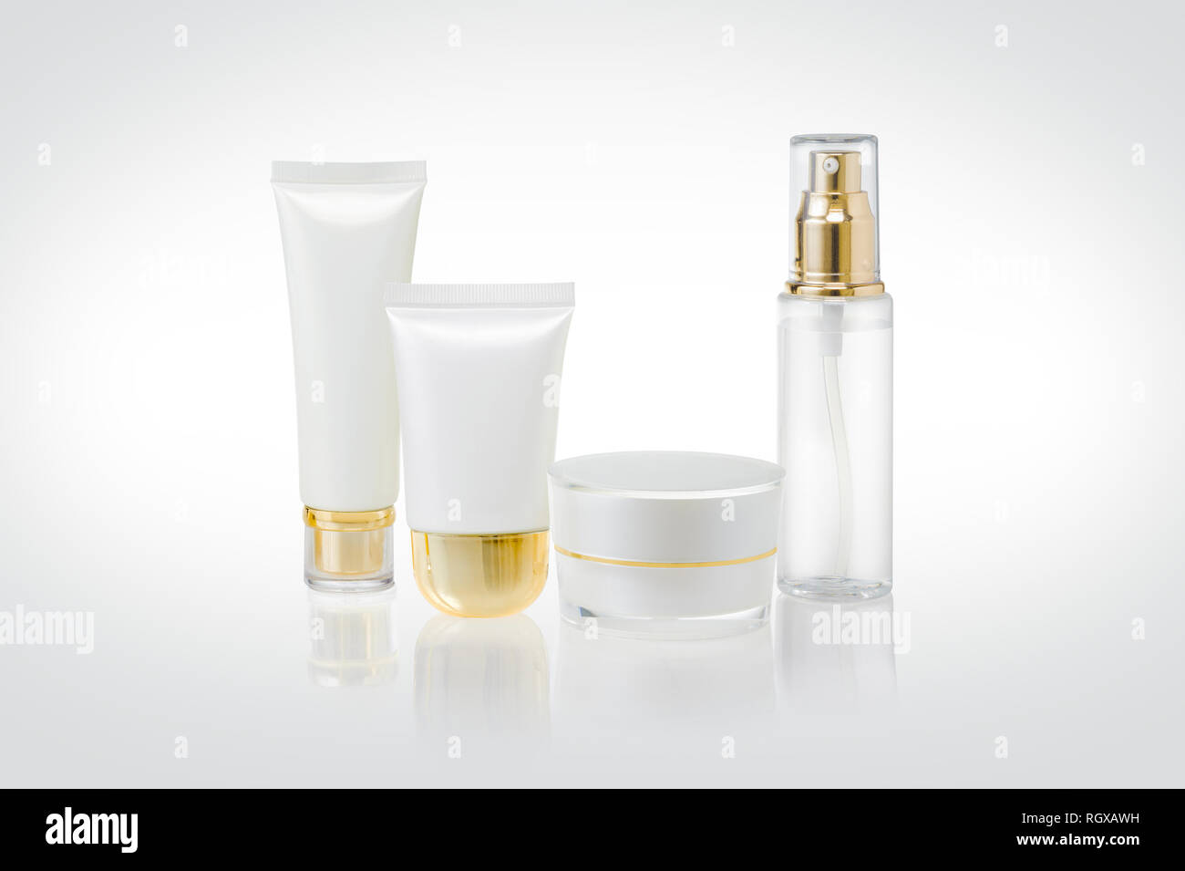 Set of cosmetic containers Stock Photo - Alamy