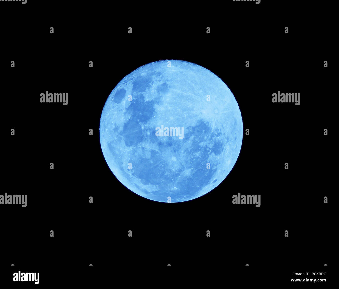 Blue Full moon on the dark night Stock Photo - Alamy
