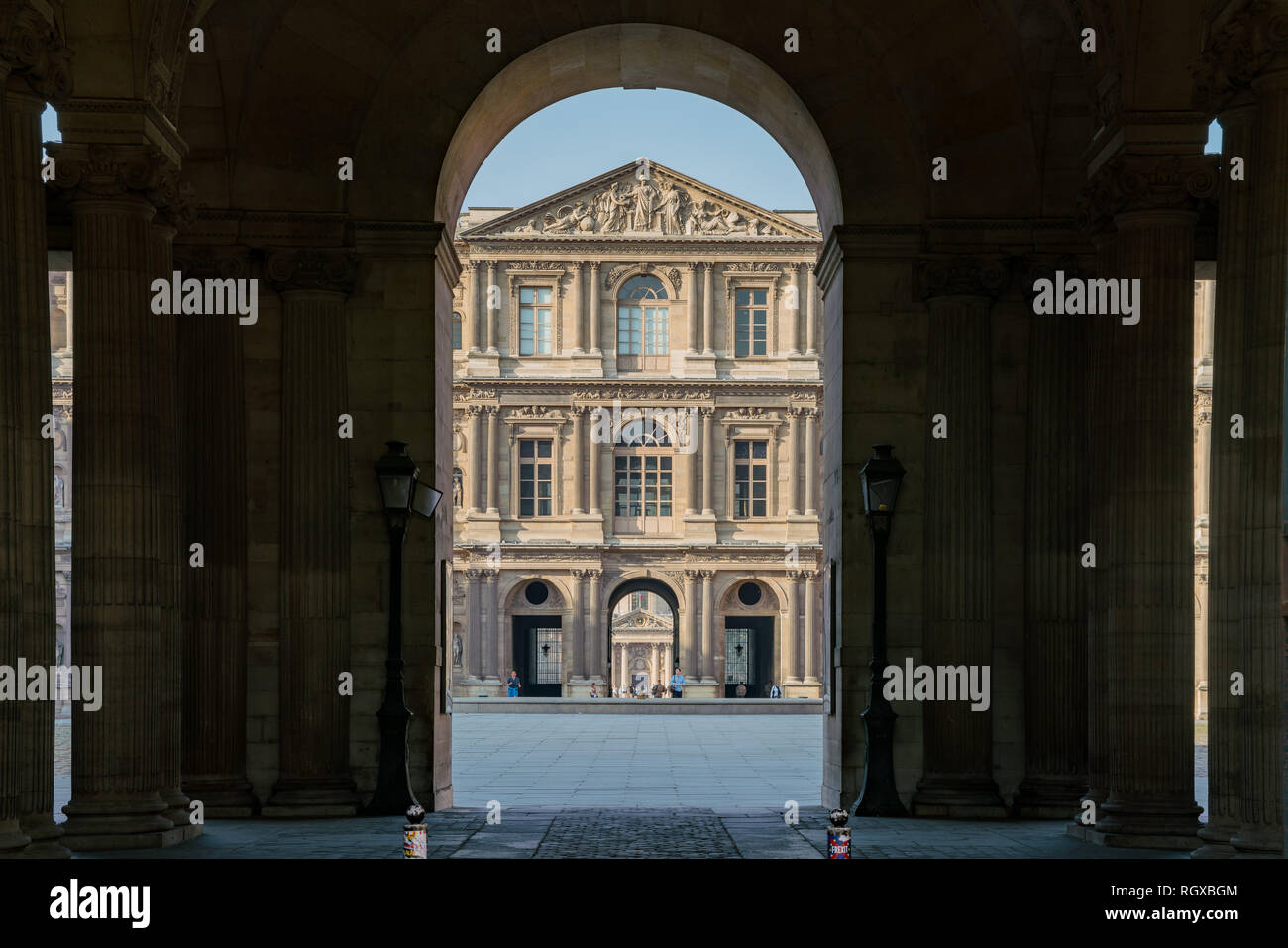 Exterior view of the famous Louvre Museum at Paris, France Stock Photo ...