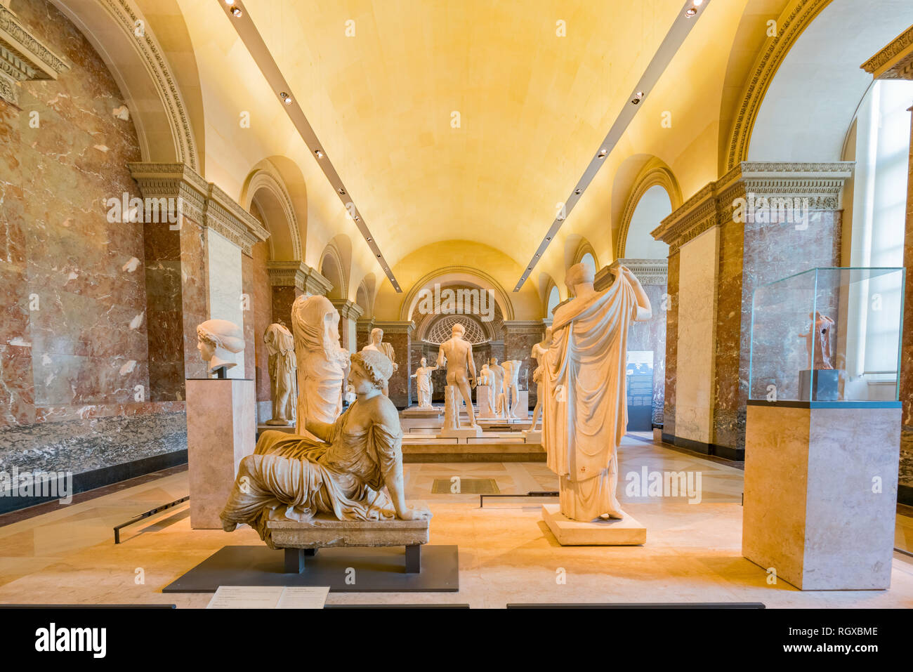 France, MAY 7: Interior view of the famous Louvre Museum on MAY 7, 2018 ...