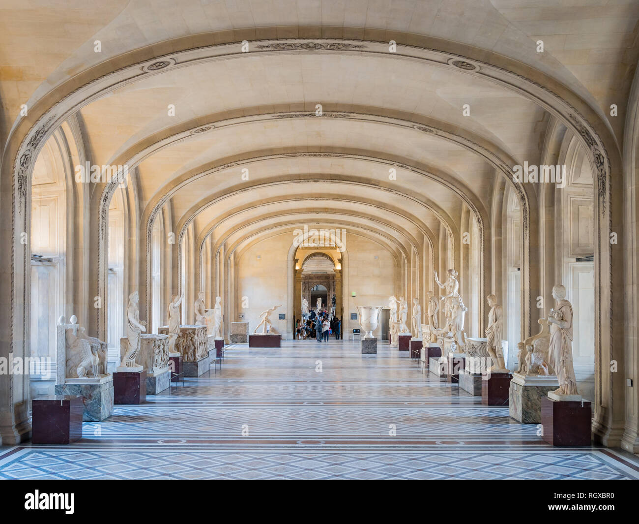 France, MAY 7: Interior view of the famous Louvre Museum on MAY 7, 2018 ...
