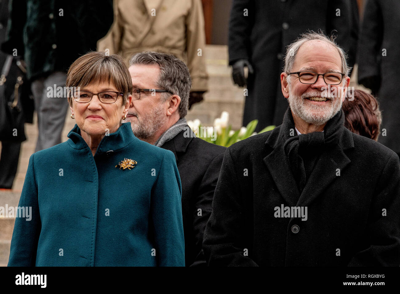 Topeka, Kansas, USA, January 14, 2019 Democratic Governor Laura Kelly ...