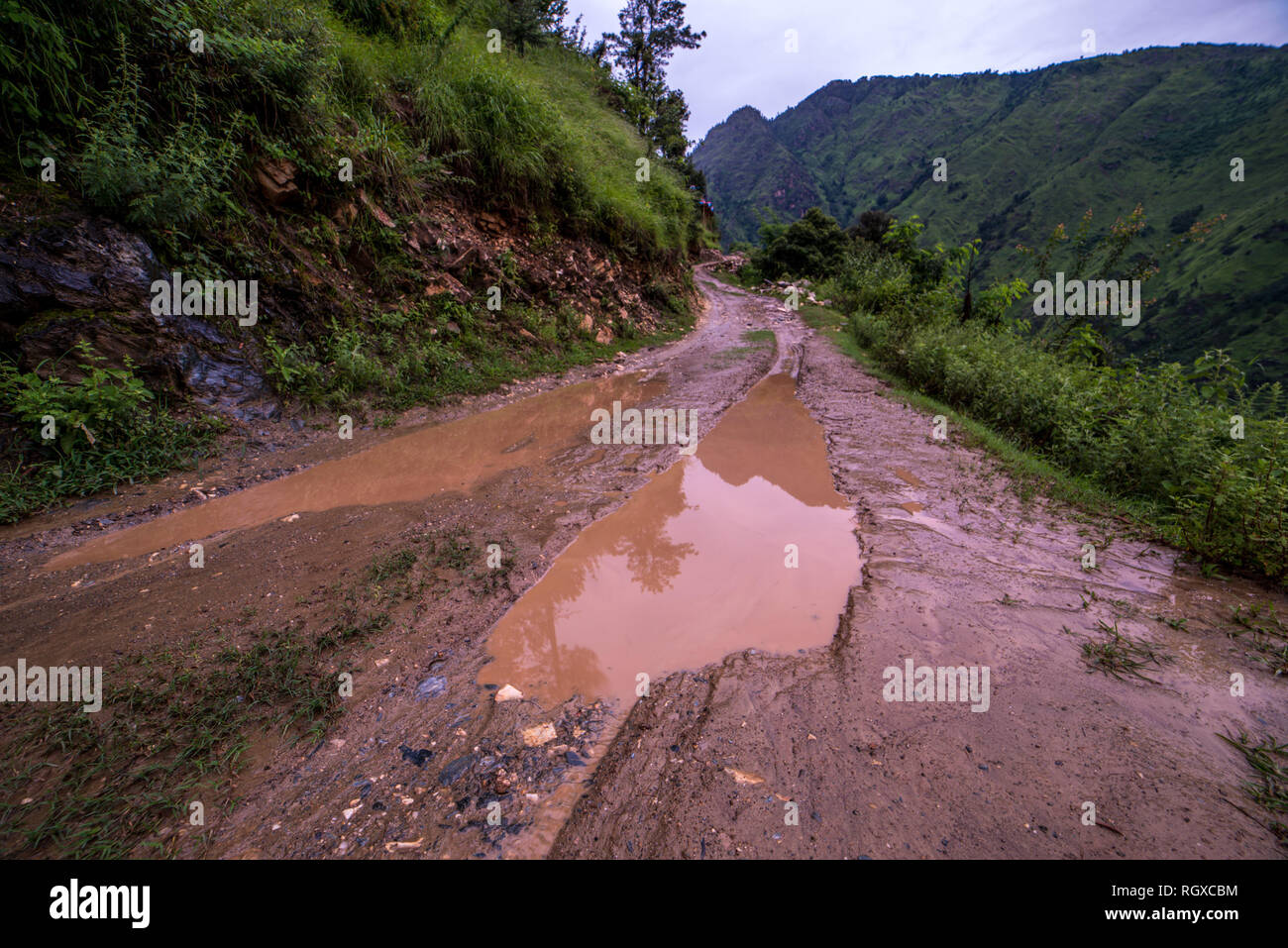 Muddy spring country road hi-res stock photography and images - Alamy