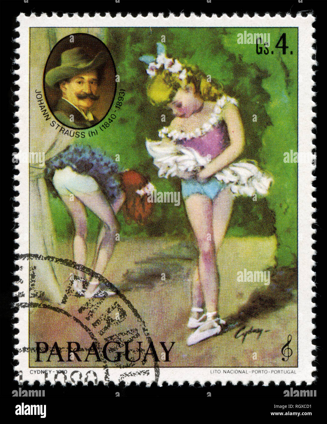 Postage stamp from Paraguay in the Composer and ballet scenes series issued in 1980 Stock Photo ...